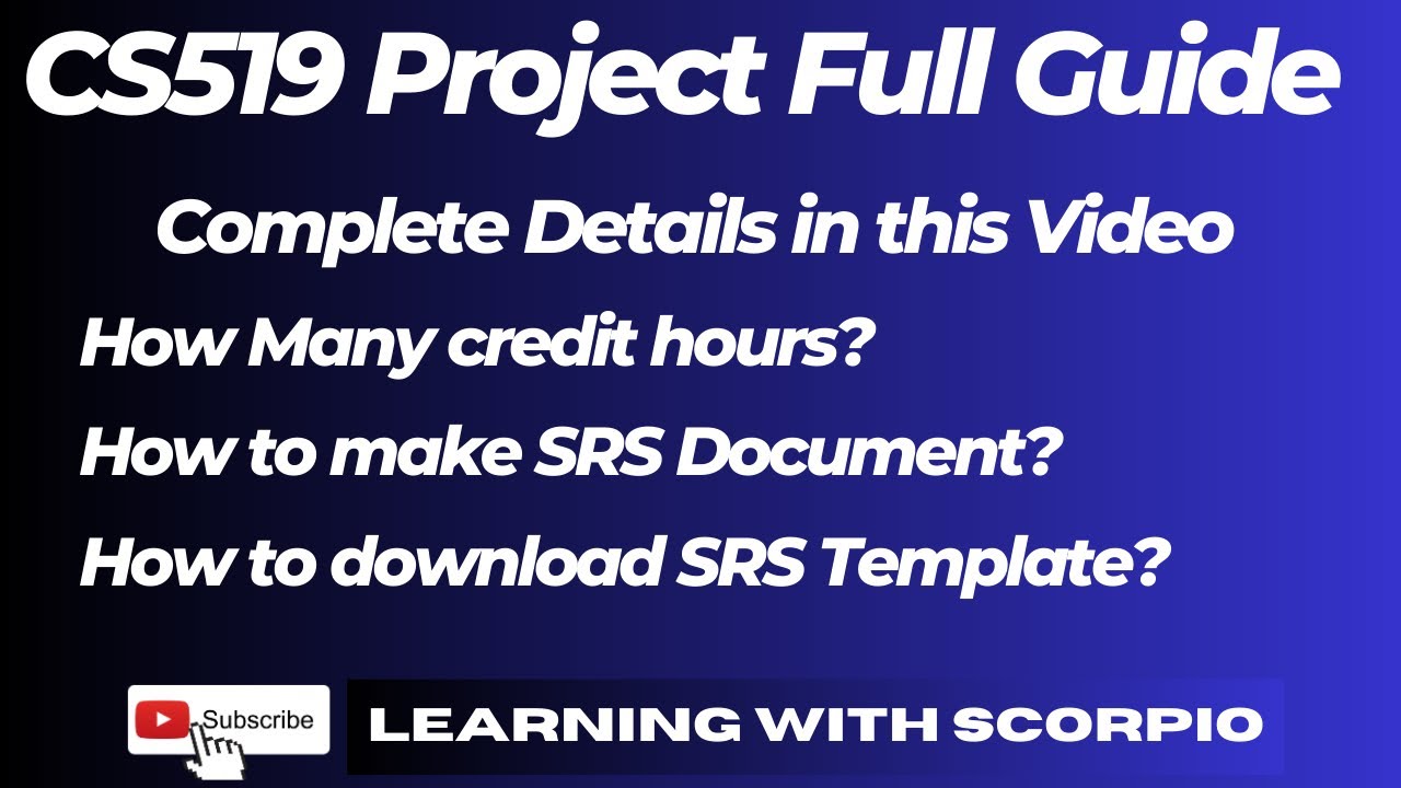 CS519 Final Project| CS519 Final Project 2023| How to make SRS document?| CS519 Complete ...