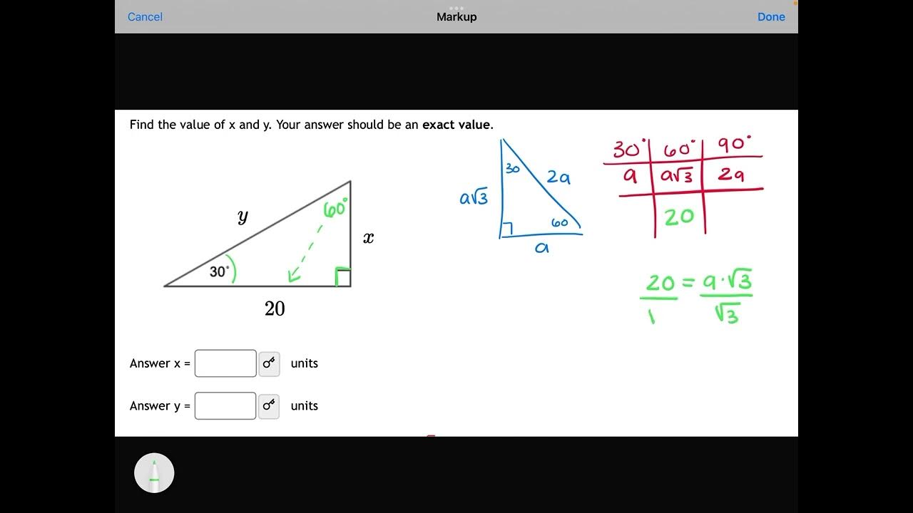 Sec 2 - Special Right Triangles (Question 12) - YouTube
