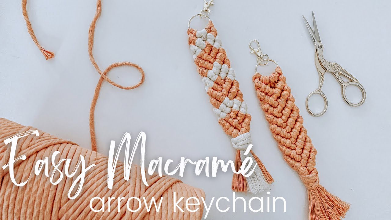 DIY | Easy Macramé Keychain | 2-Color Arrow Keychain | Tutorial - YouTube
