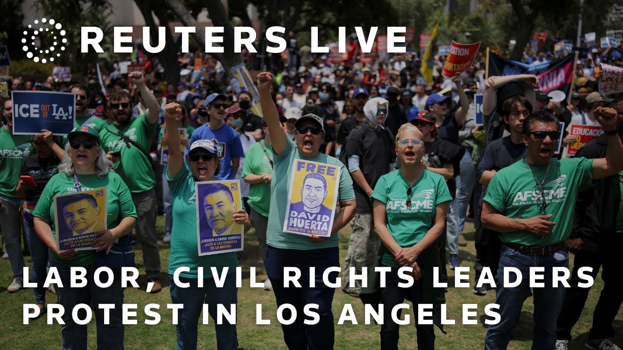 LIVE: Labor, civil rights leaders speak in Los Angeles - YouTube