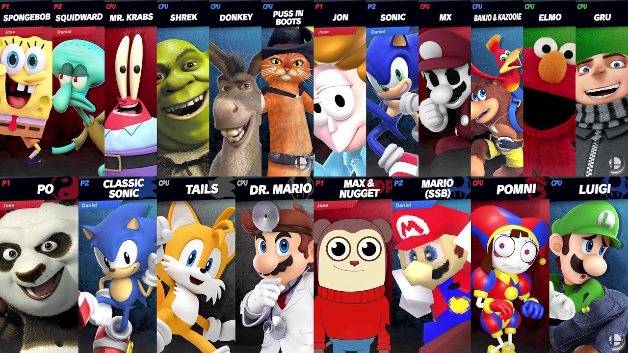 Mario and Luigi vs Pomni and Max | Classic Sonic vs Tails | Sonic vs MX ...