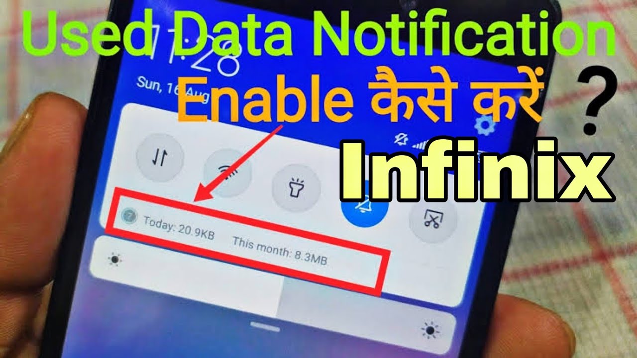 Infinix Data Usage in notification bar | Data Usage for Infinix - YouTube