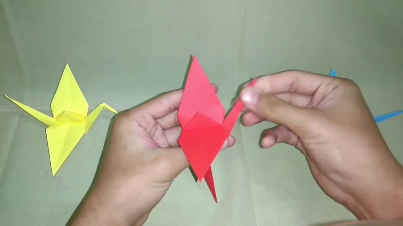 Membuat origami burung bangau - YouTube