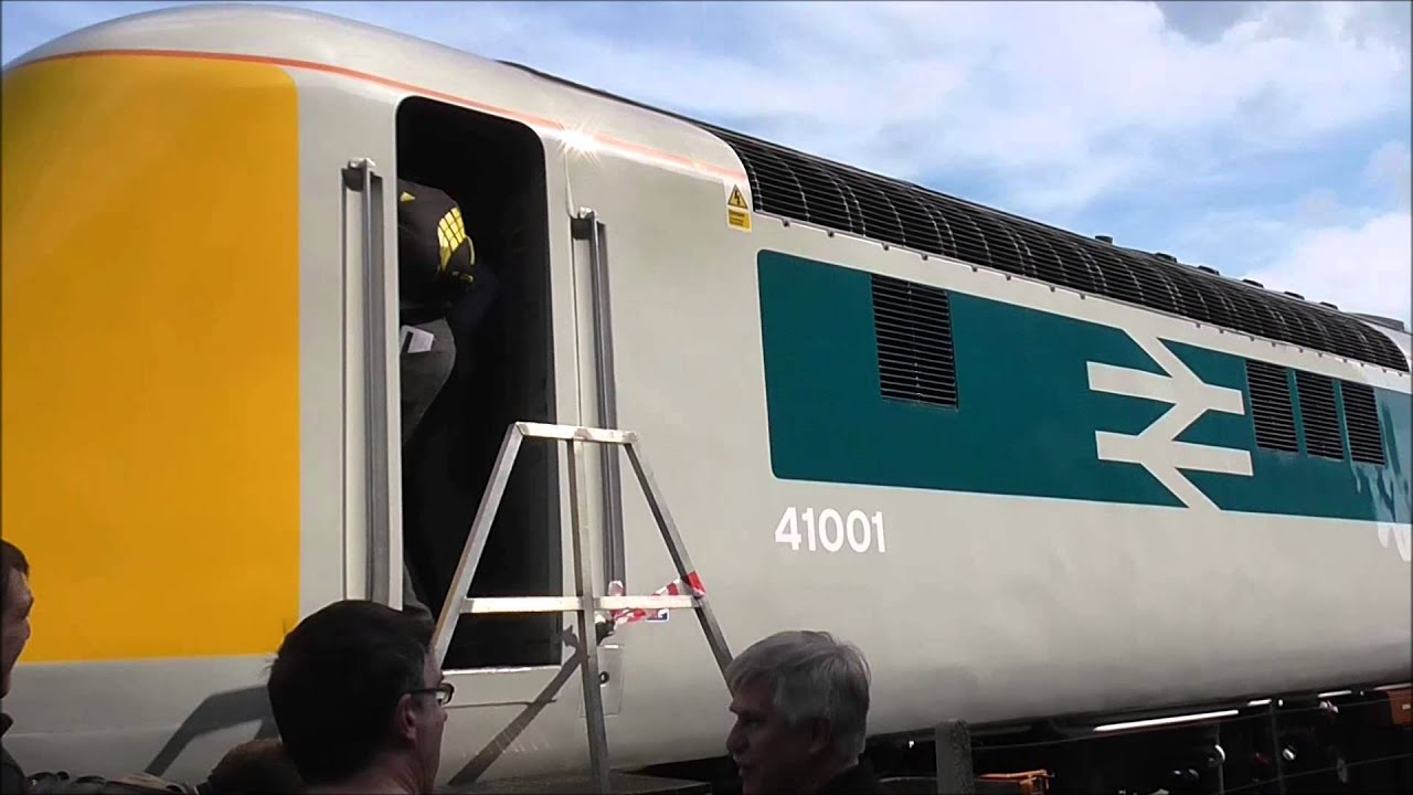 41001 HST prototype powercar notching up @ Derby Etches Park - YouTube