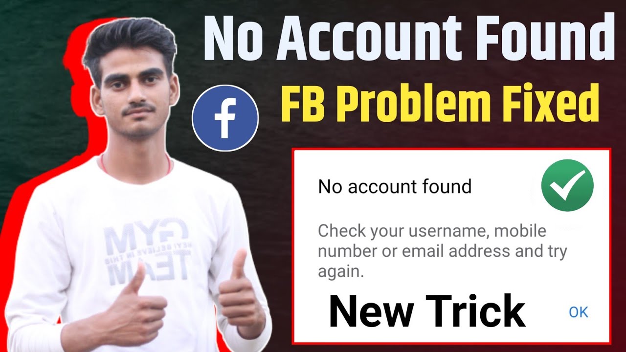 facebook no account found problem solved ( New Trick ) - YouTube