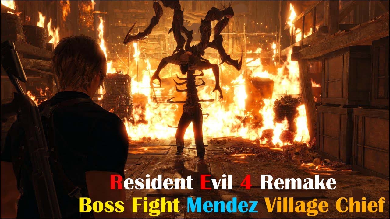 Resident Evil 4 Remake: Chapter 6 Boss Fight Mendez Village Chief - YouTube