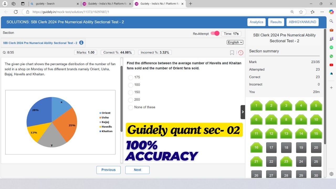 Guidely Quant Sectional Mock 02 | 😥 Problem with Hand Speed | Share ...