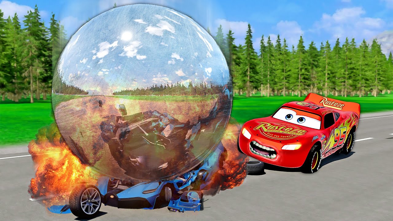 Mega Steel Ball vs Cars in BeamNg. Drive! - YouTube