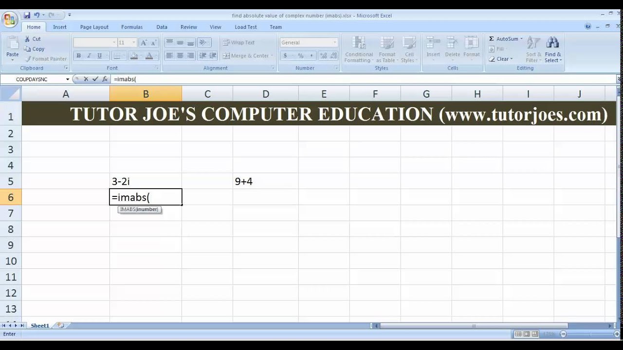 Find Absolute Value Of Complex Number Using Imabs In Excel 2007 Tamil YouTube find-absolute-value-of-complex-number-using-imabs-in-excel-2007-tamil-youtube