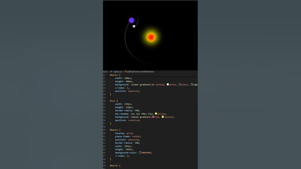sun, earth and moon using html and css || day 122 #webdesign #programming #coding - YouTube