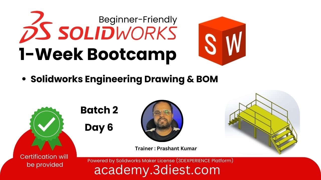 Solidworks bootcamp 2025 | Batch 2 | Day 6 | Solidworks Engineering ...