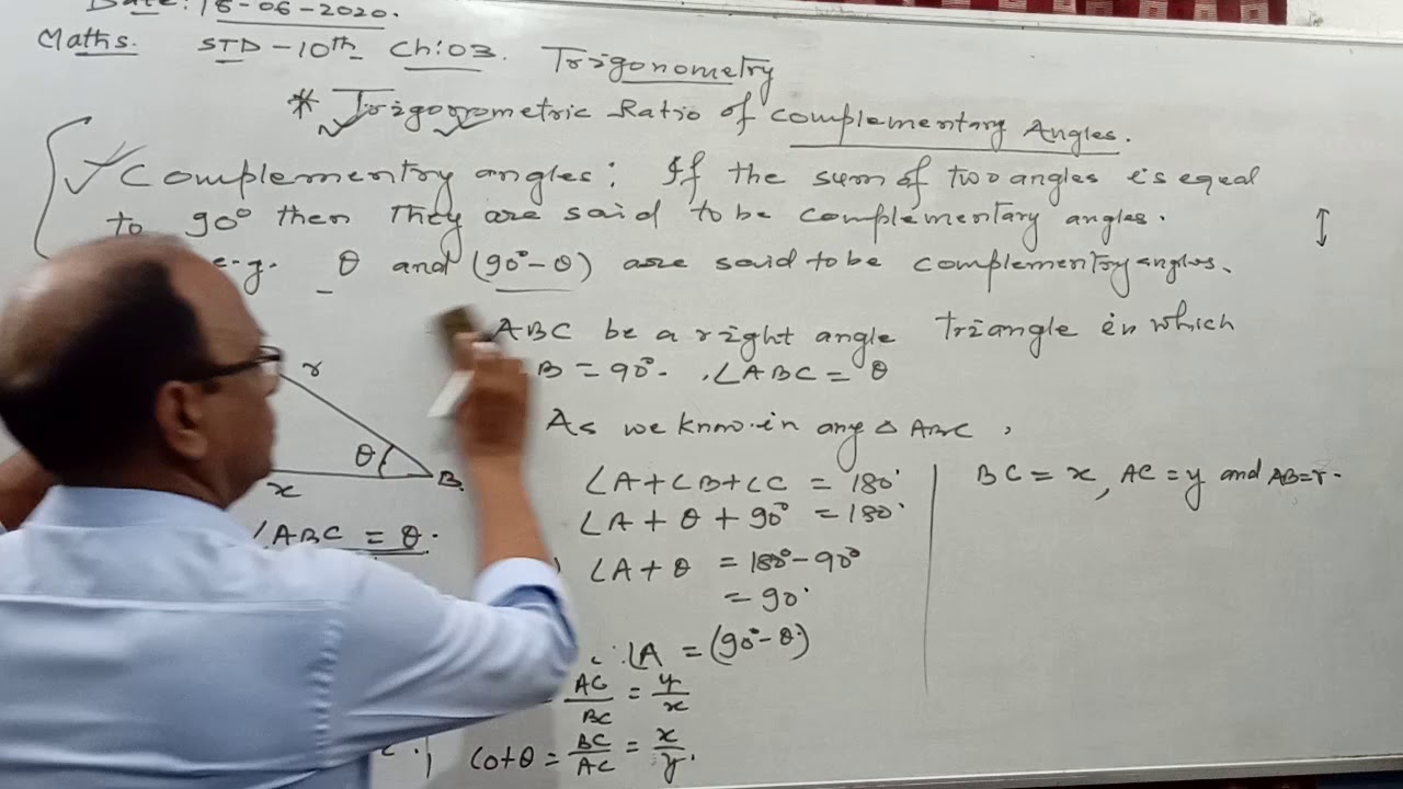 MATHS TRIGO CH 3T ratio of complementary angels - YouTube