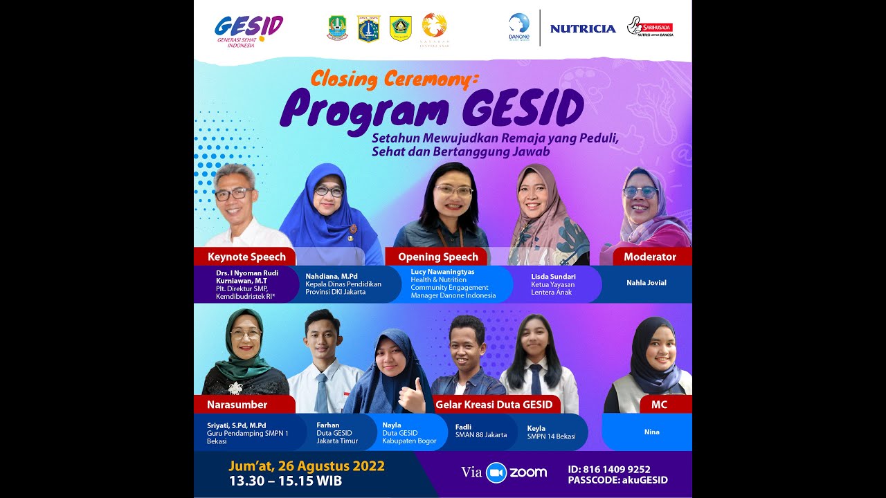 Closing Ceremony Program GESID Jakarta Timur, Kota Bekasi, Kabupaten ...