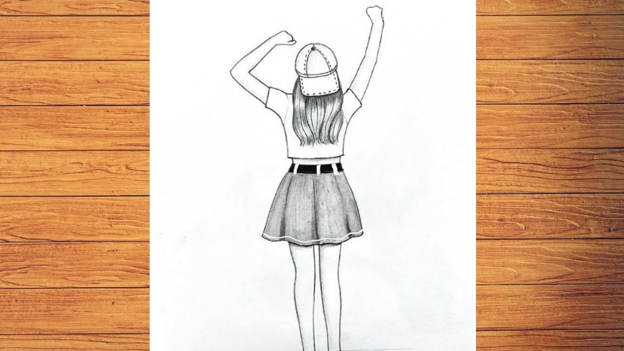 How to draw a girl with cap | Girl drawing easy step by step ...