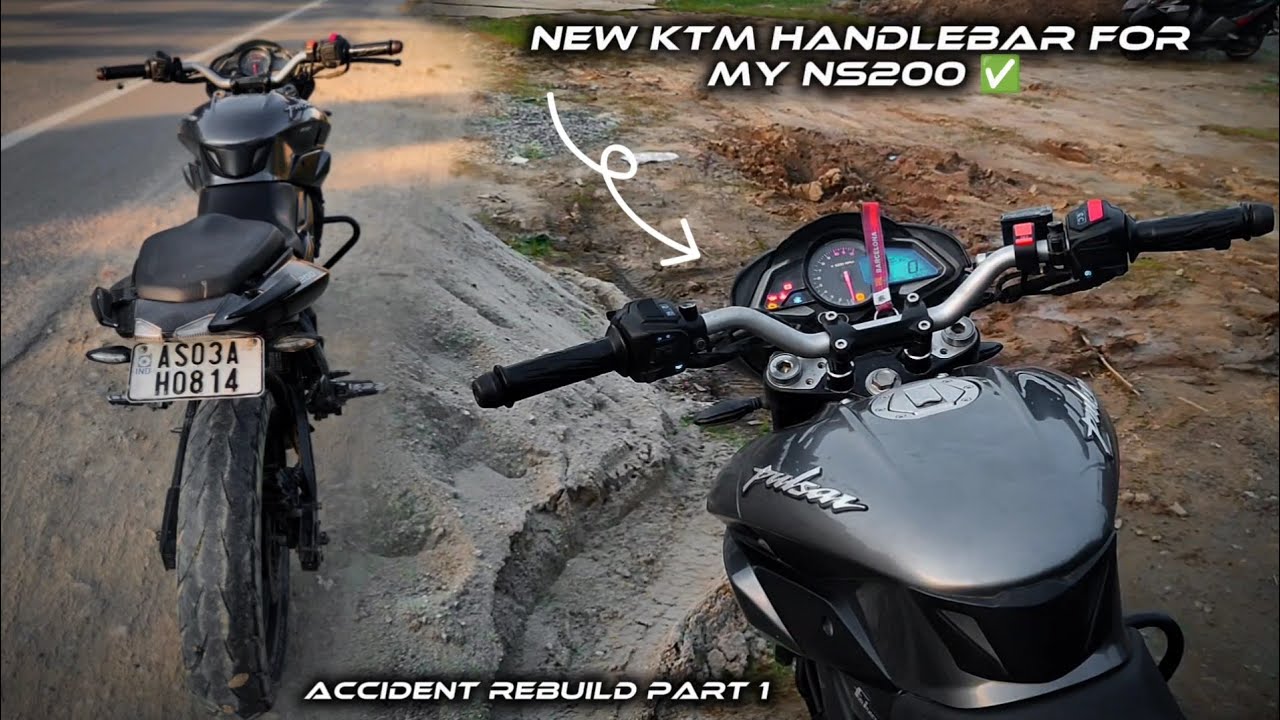 Duke handlebar in pulsar Ns200 | accident rebuild part 1 - YouTube