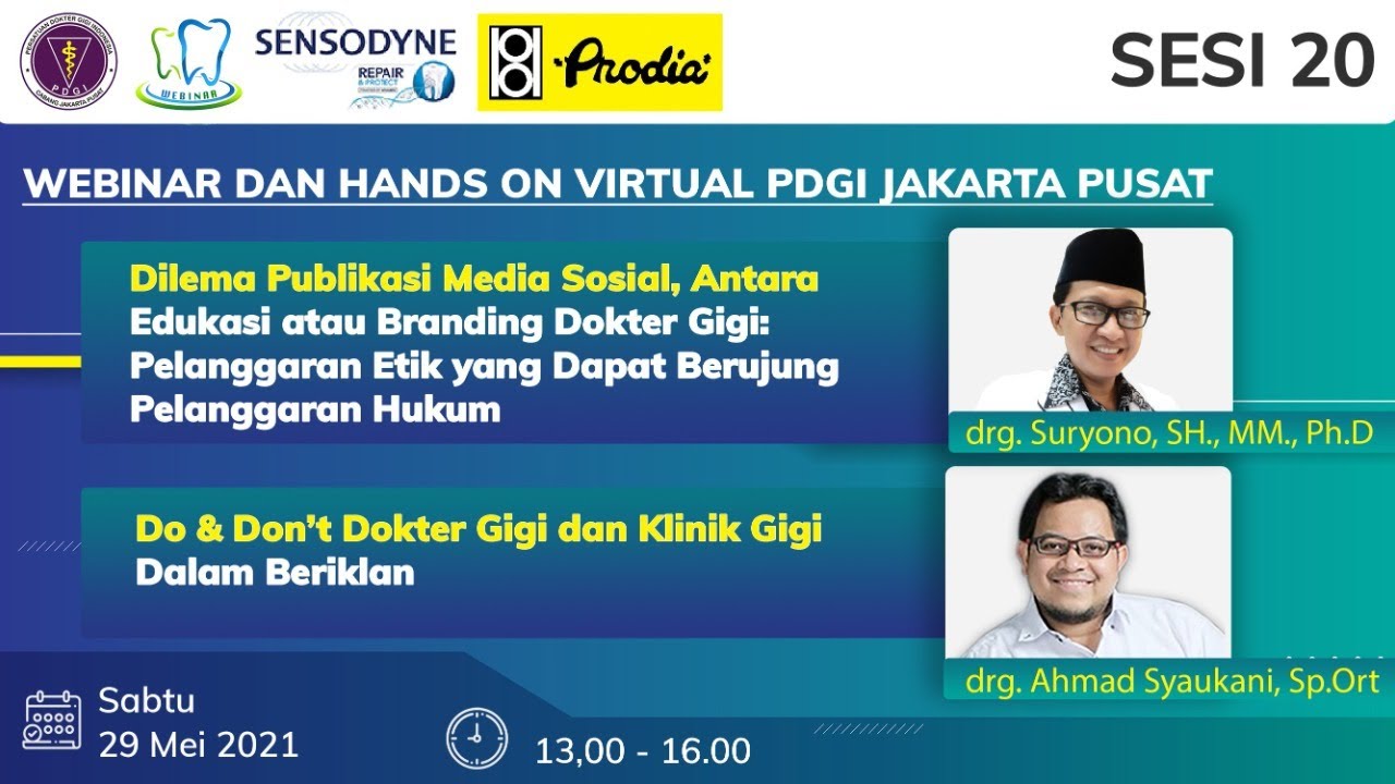 Webinar dan Hands On Virtual PDGI Jakarta Pusat Sesi 20 - YouTube