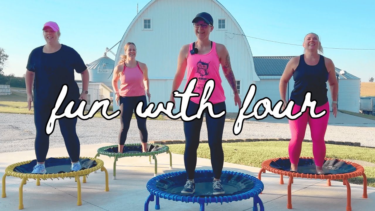 30 Minute "Fun With Four" Mini Trampoline Rebounder Workout 128bpm ...
