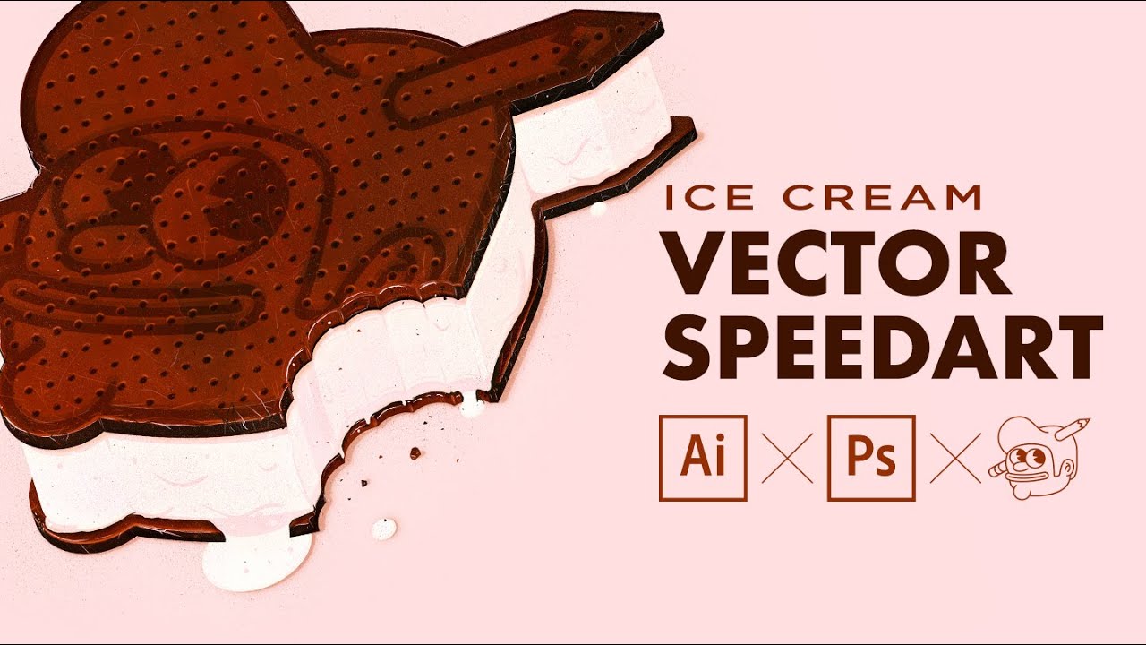 Ice cream vector sandwich {Adobe Illustrator & Photoshop} - YouTube