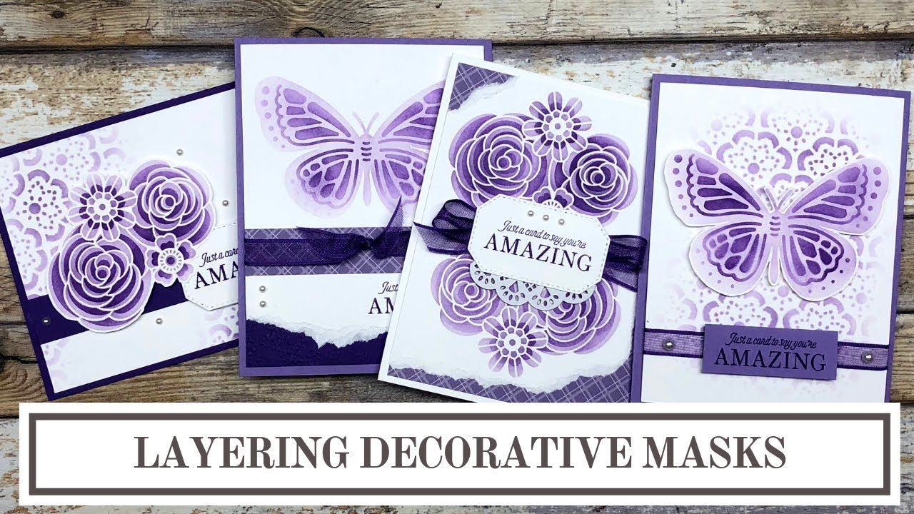 Stampin' Up! Layering Masks | Butterflies & Flowers Card Ideas - YouTube