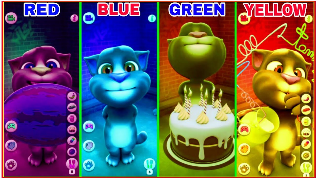 MY Talking Tom -- Cat Friends Cartoons Colors -- Reaction Gameplay ...