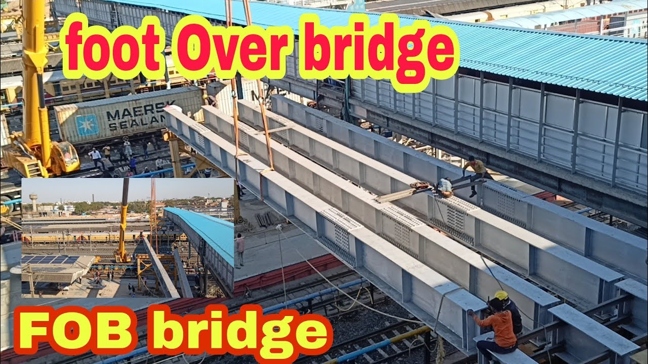 Foot Over Bridge launching ।। FOB bridge for railway station।। girder ...