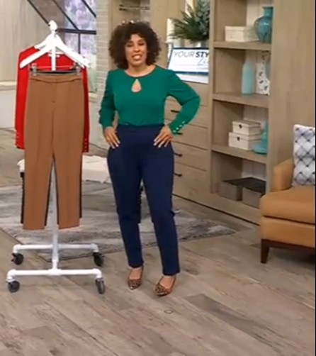 QVC host Sam modeling pants 0710 - YouTube