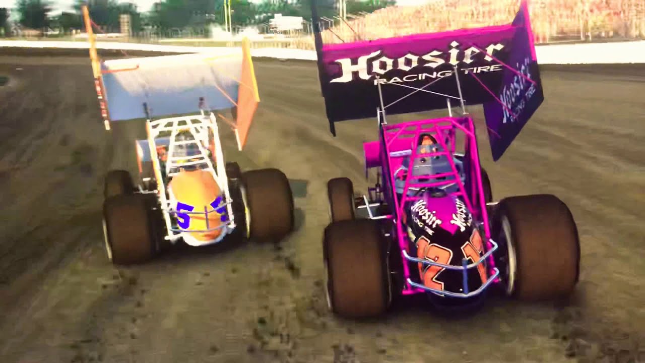 iRacing Sprint Cars First Win World Of Outlaw Spring Cars - YouTube