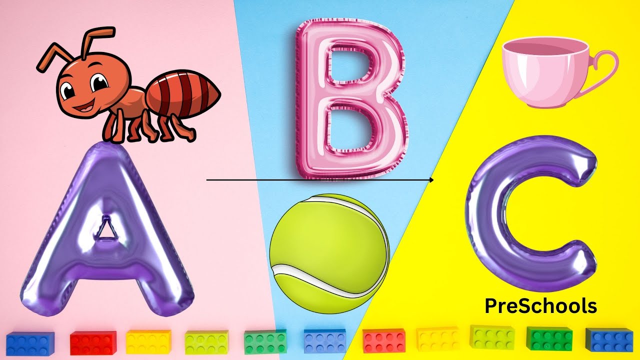 Alphabets with two letter words, ABC Phonics Song, ABC Song in English ...
