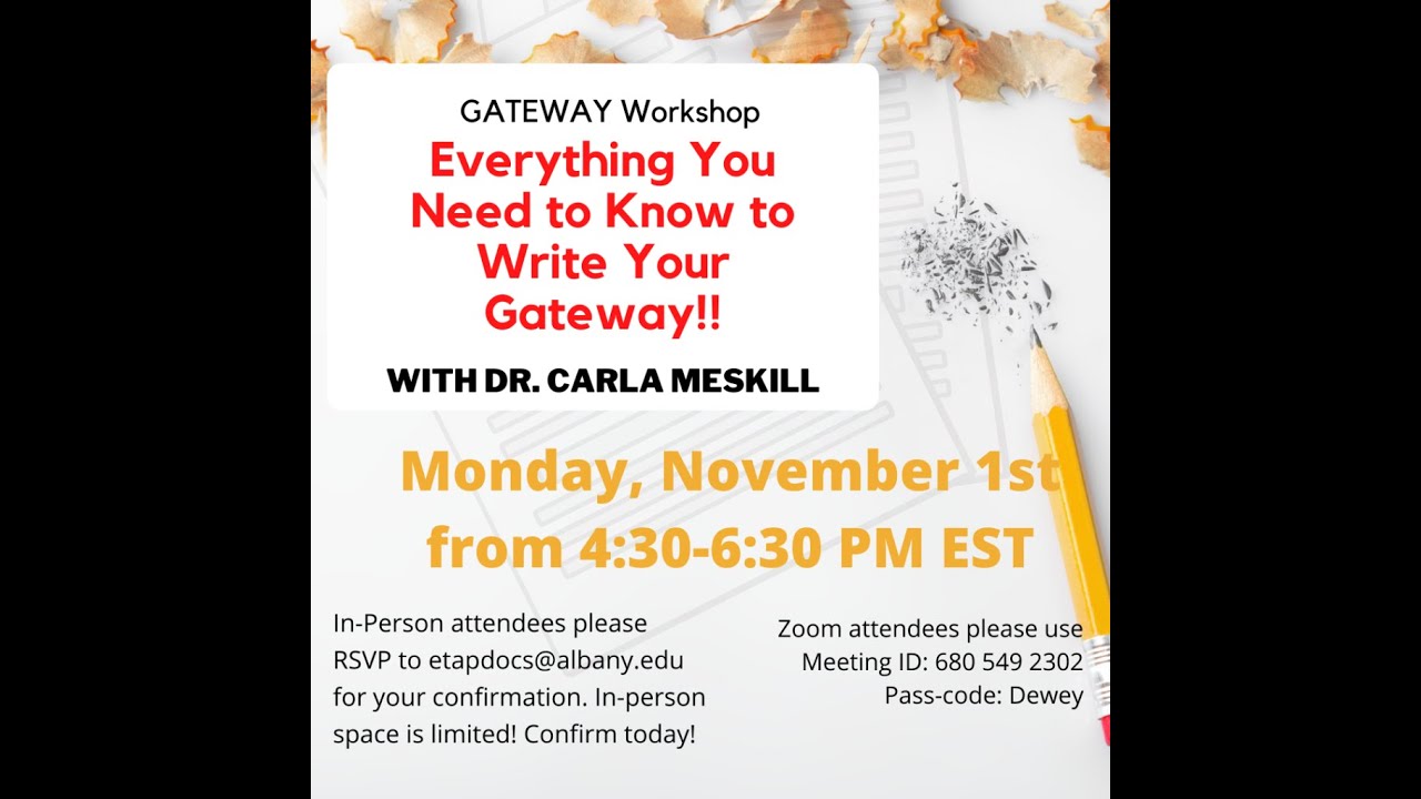 Gateway Seminar - Hosted by Dr. Carla Meskill, University at Albany ...
