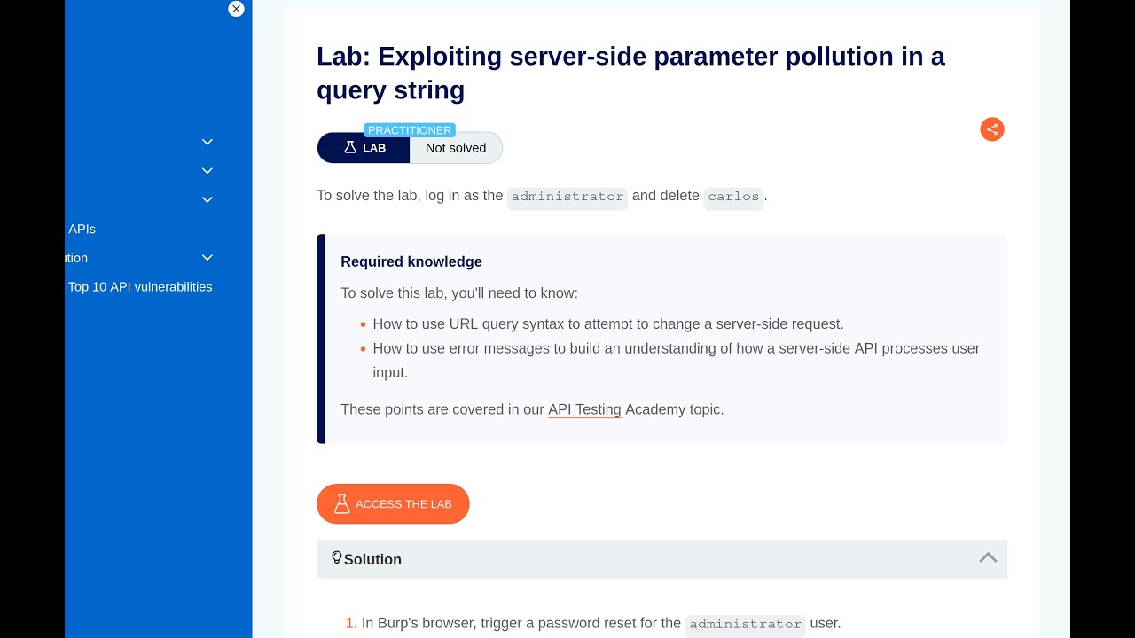 Portswigger Exploiting Server Side Parameter Pollution In A Query String Youtube