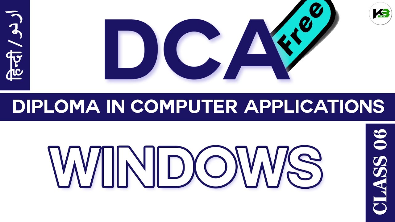 DCA - Full Computer Course | Class 06 - Windows Setting | KB Tech India ...