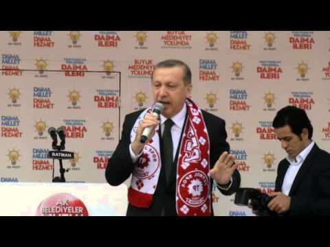 Başbakan Recep Tayyip Erdoğan Ak Parti Batman Mitingi FULL KALİTE LOGOSUZ 14.03.2014