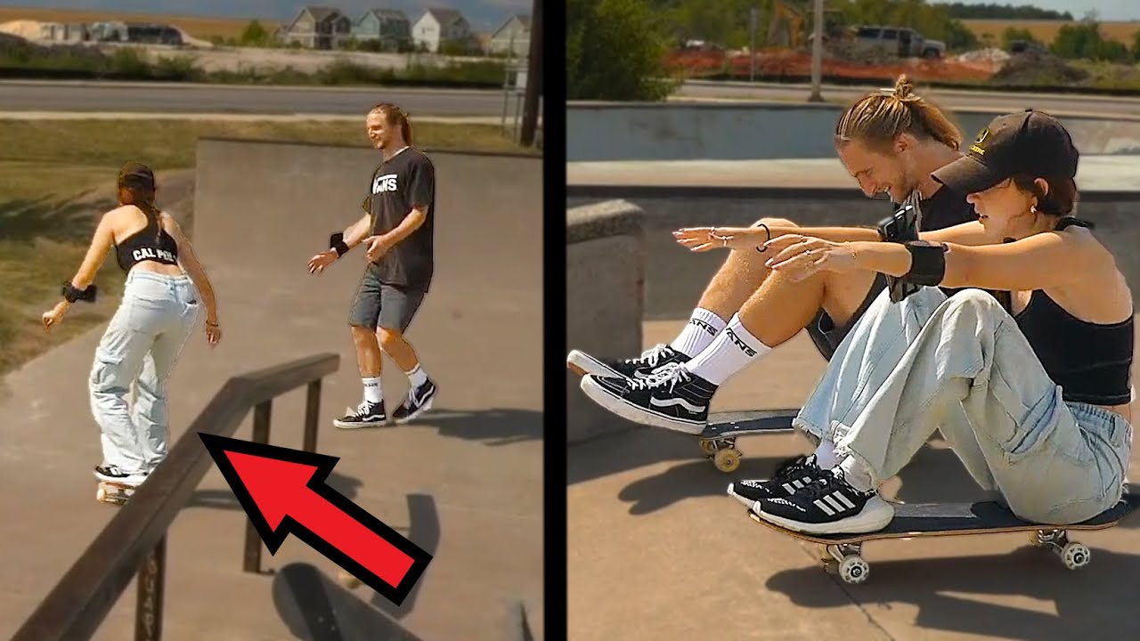 Maya skates with PROFESSIONAL skater Ricky Glaser and Chandler - YouTube