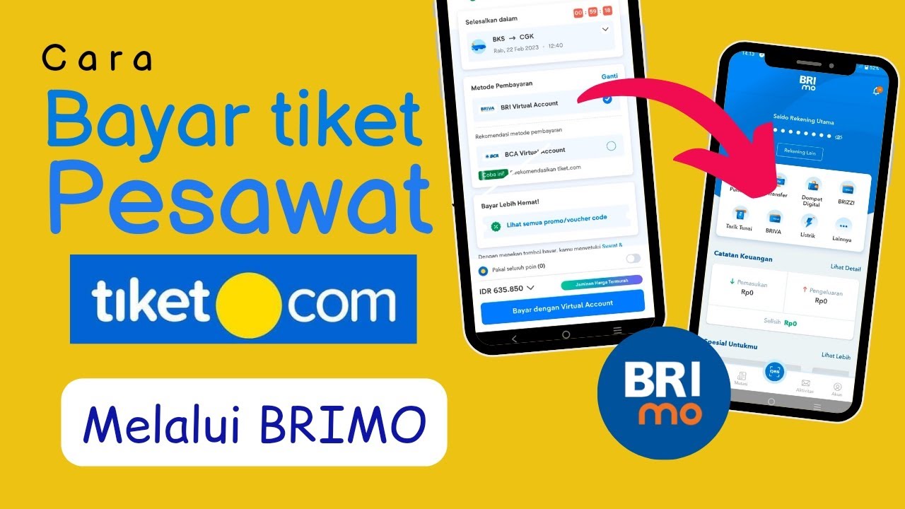Cara Bayar Tiket Pesawat di tiket.com Pakai Brimo - YouTube