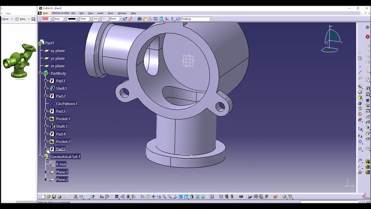 Tubería. Catia V5. Tutorial - YouTube