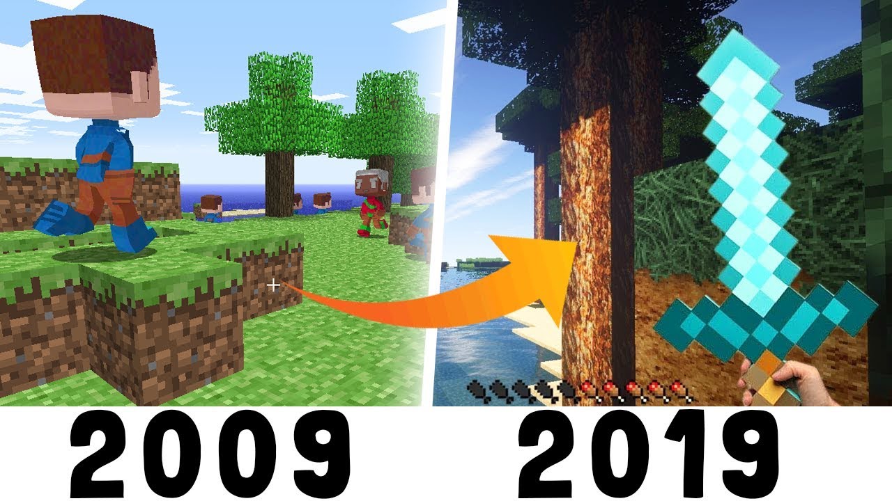 REAGINDO A EVOLUÇÃO DO MINECRAFT 2009 A 2018!! - YouTube