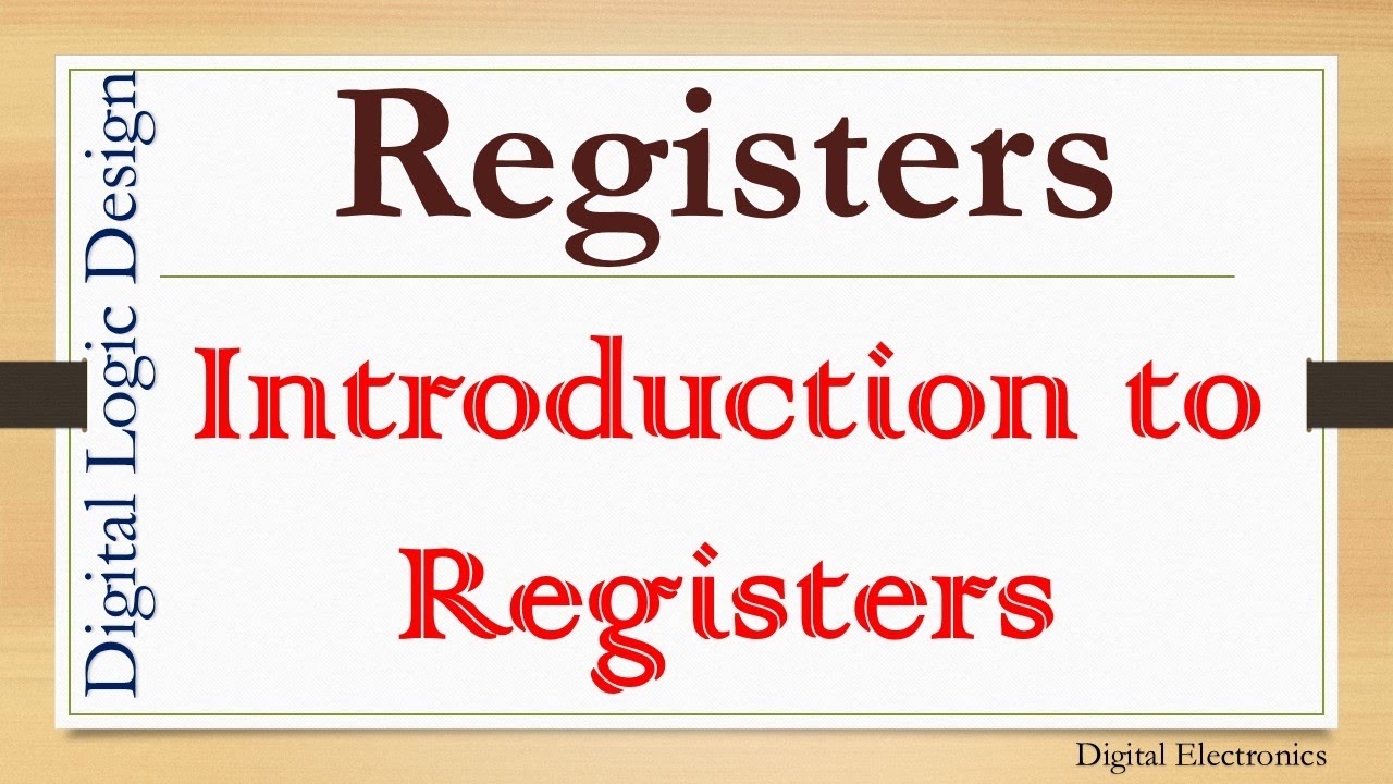 Registers || what is a register || Introduction to Registers - YouTube