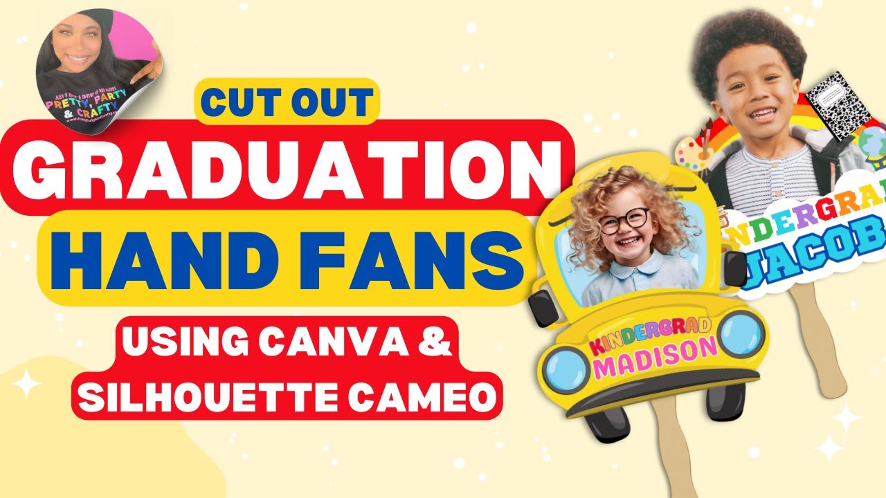 EASY DIY Grad Fans | Graduation Fans using Canva and Silhouete - YouTube
