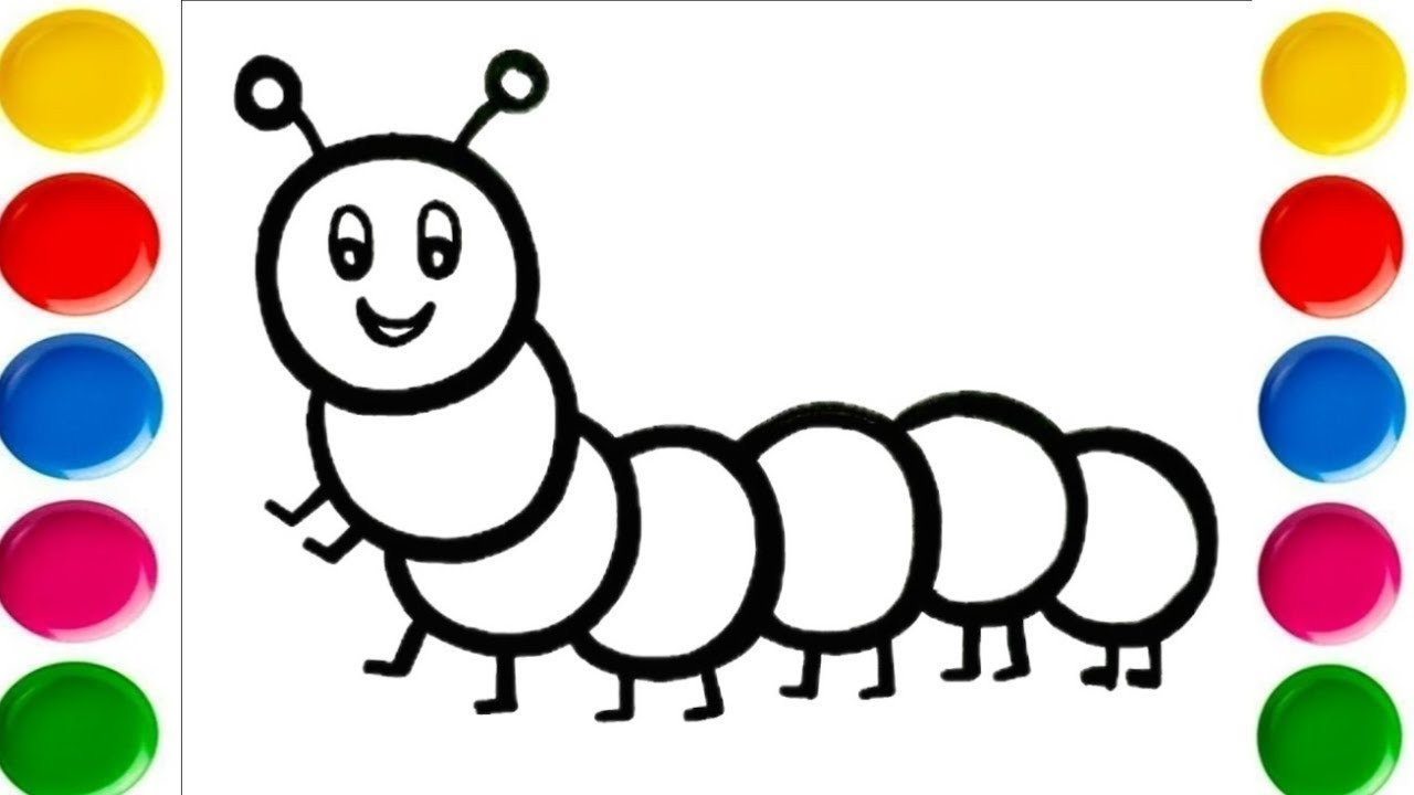 Beautiful Caterpillar drawing ll How to caterpillar easy step by step ...
