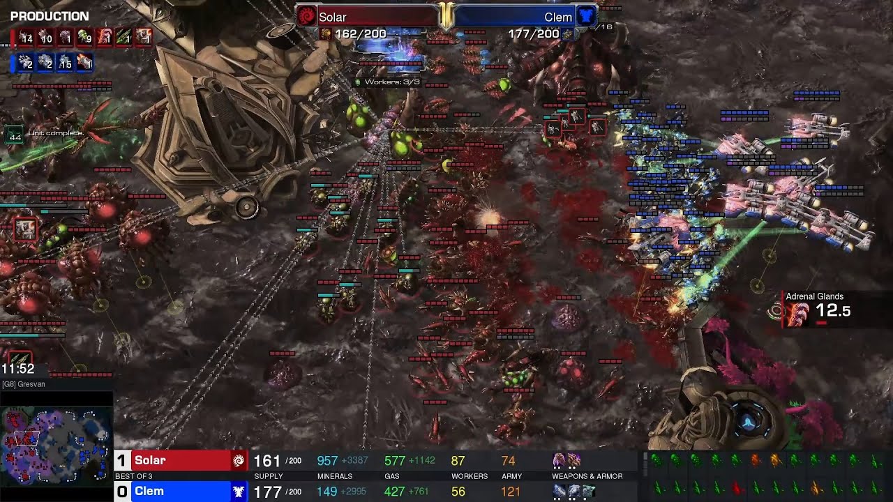 Starcraft II Gamers8 2023 Aug3 Clem(T) v Solar(Z) Game 1 MAPS - [G8 ...