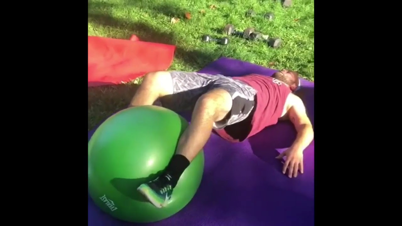 Swiss Ball Straddle Bridge - YouTube