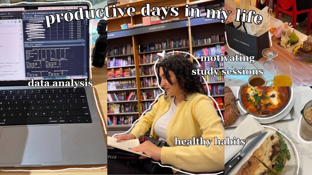 study vlog 🎧 VERY productive days in my life, learning to code, library ...