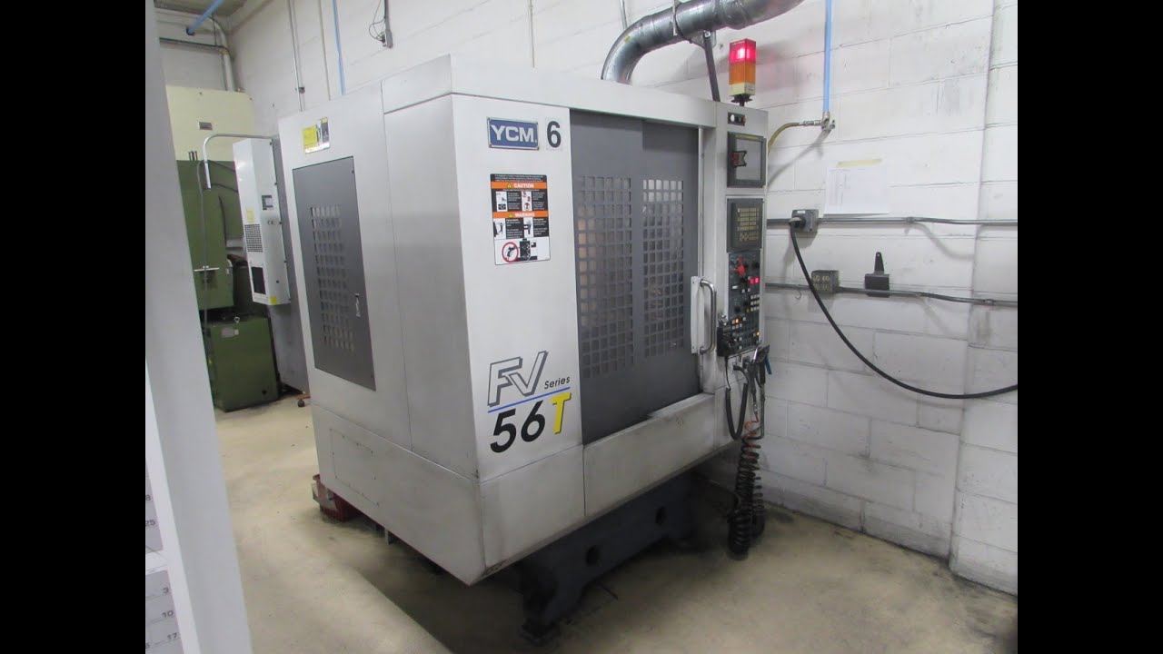 YCM FV56T CNC Vertical Machining Center with Fanuc Control, Side Mount ...