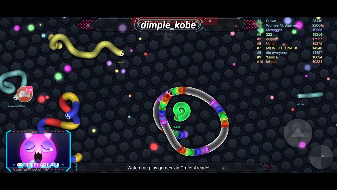 Watch me stream slither.io on Omlet Arcade! - YouTube
