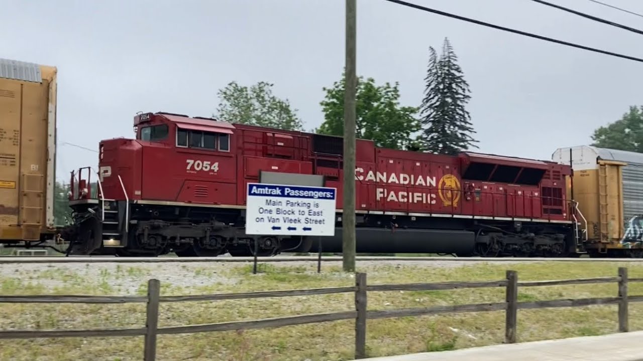 CP #7054 (PSR Autorack Train) at Waterloo, IN (June 12, 2022) - YouTube
