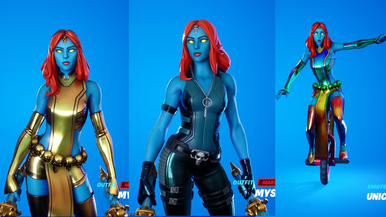 * New * Mystique ( Shape Shifting ) Skin Showcase New Emotes # ...