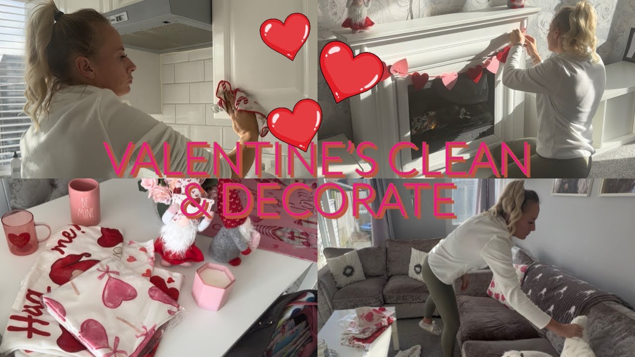 CLEAN AND DECORATE WITH ME FOR VALENTINES 2024| simple decor ideas ...