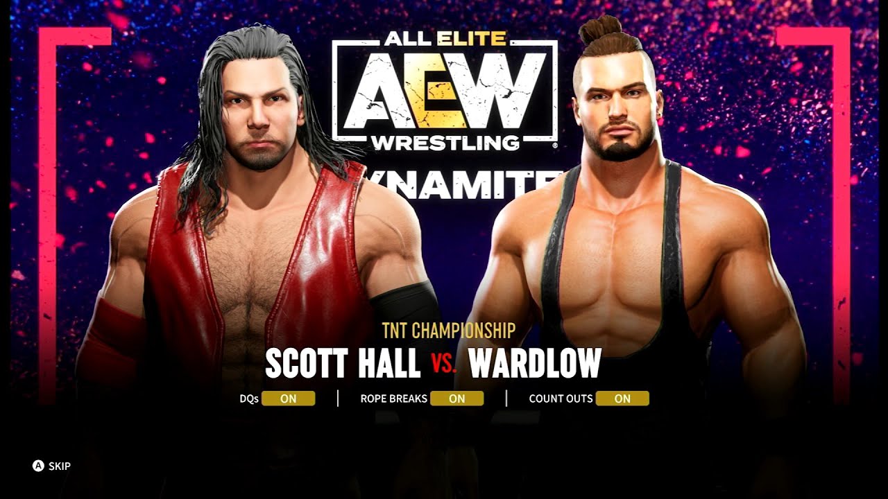 Scott Hall vs Wardlow for TNT Title in AEW Fight Forever! - YouTube