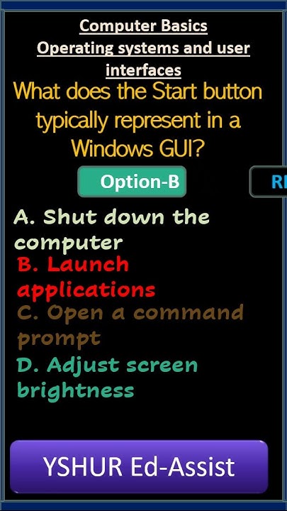 Start Button | Computer Basics | Operating Systems and User Interfaces #mcqs #dsc #groups # ...