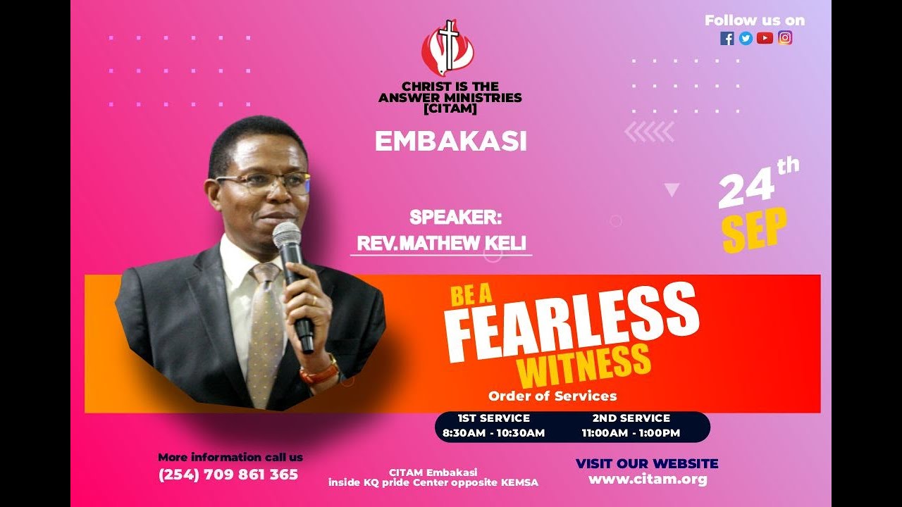 Sunday Service || 24\9\2023 || - Be A Fearless Witness By Rev. Mathew ...